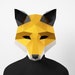 Fox Mask DIY, Low Poly Mask, Paper Craft Mask, Pdf Template 3D Mask ...