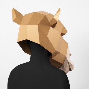 Camel Low Poly Mask, DIY Poligonal Mask Camel, PDF Template for 3D ...