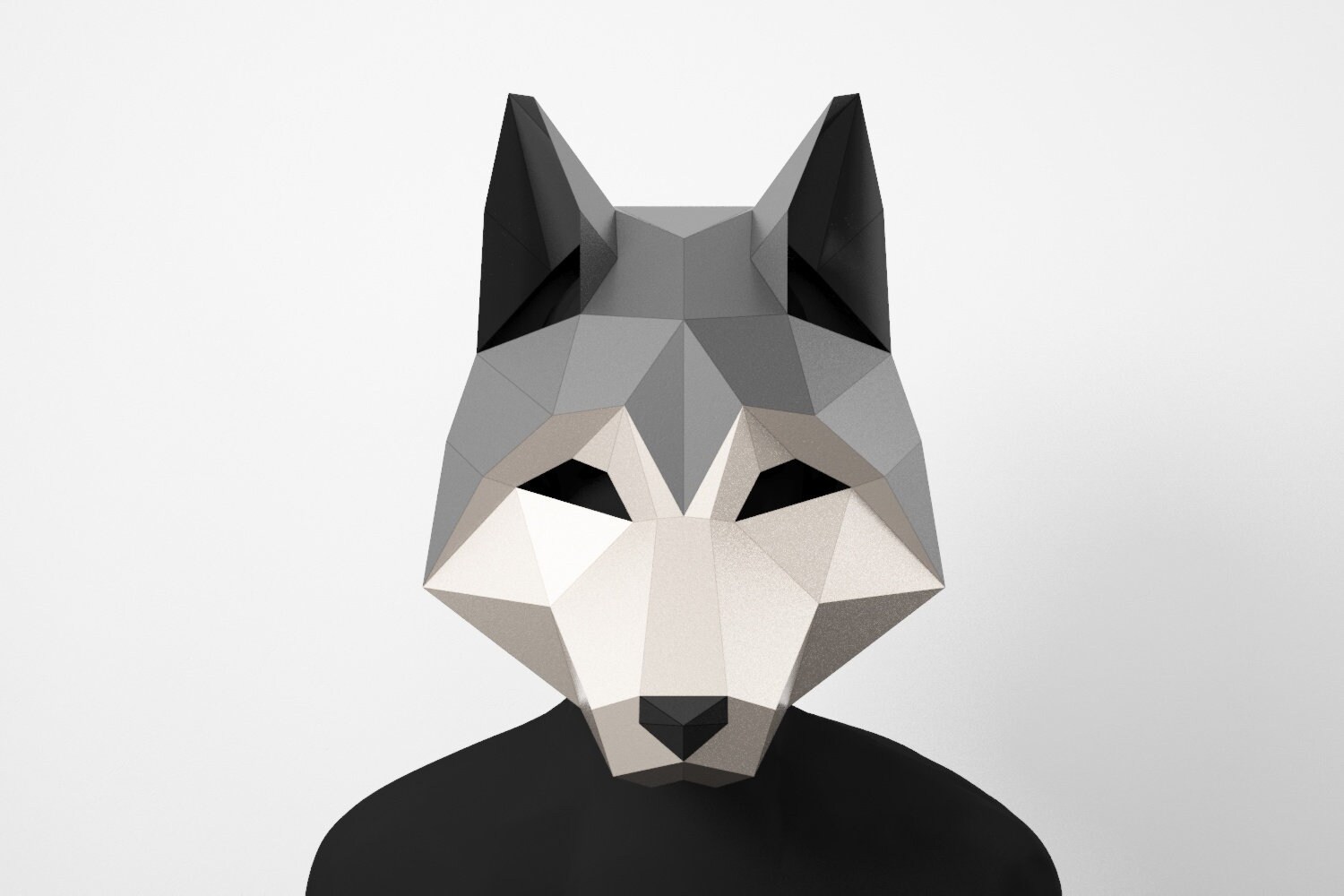 Low Poly Wolf Mask: DIY Papercraft Costume (PDF Template) - Etsy