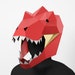 T-rex Low Poly Mask, DIY Paper Craft Mask Dinosaur, PDF Template for 3D ...
