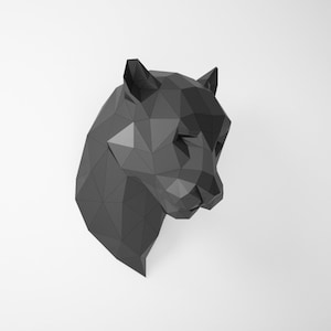 Panther Head Wall Decor: Low Poly PDF Template (DIY) - Etsy