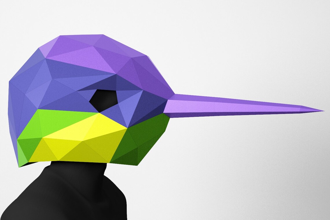 Hummingbird Mask: DIY Papercraft Costume (PDF Template) - Etsy