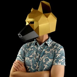 Hyena Low Poly Mask, DIY Paper Craft Mask Hyena, PDF Template for 3D ...
