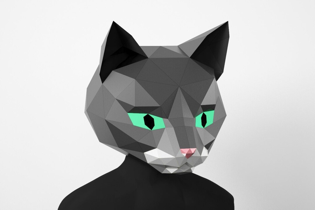 Cat Mask, PDF Template, Kid Mask, Cat Costume, Kitten Papercraft, Cat ...