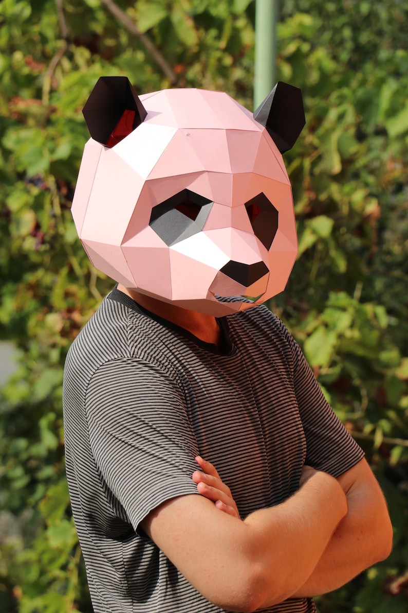 Panda Mask: Low Poly Papercraft Costume (PDF Template) - Etsy