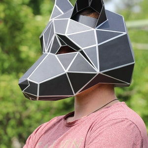 Wolf Mask, Low Poly Wolf, DIY Paper Craft Mask Wolf, PDF Template for ...