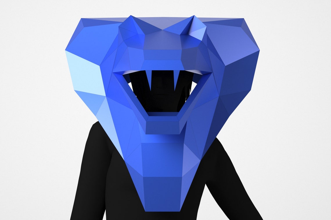 Male Snake Mask Papercraft: Low Poly 3D Costume (PDF Template) - Etsy