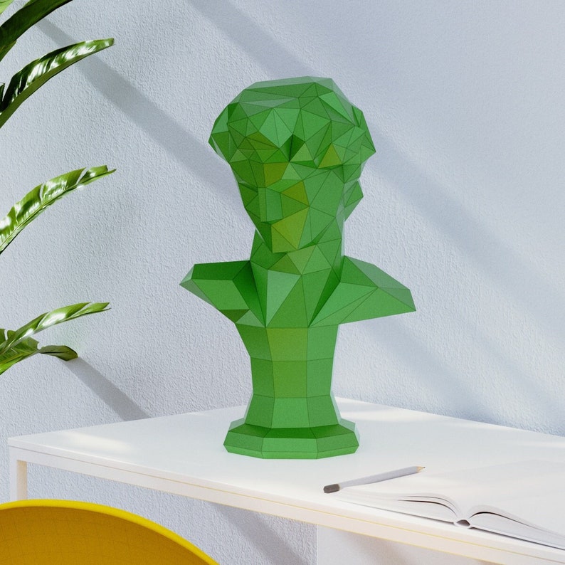 Low Poly David Bust Sculpture: 3D Paper Craft PDF Template - Etsy