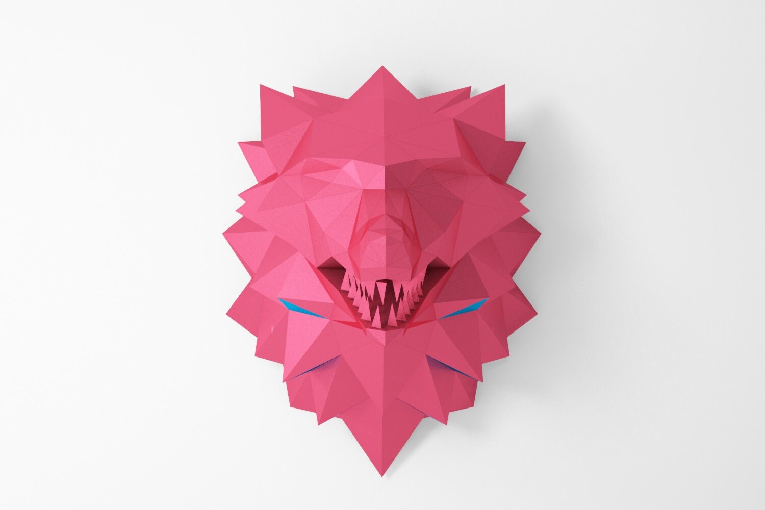 She-wolf Head Polygonal Wall Sculpture, DIY Papercraft Template (pdf ...