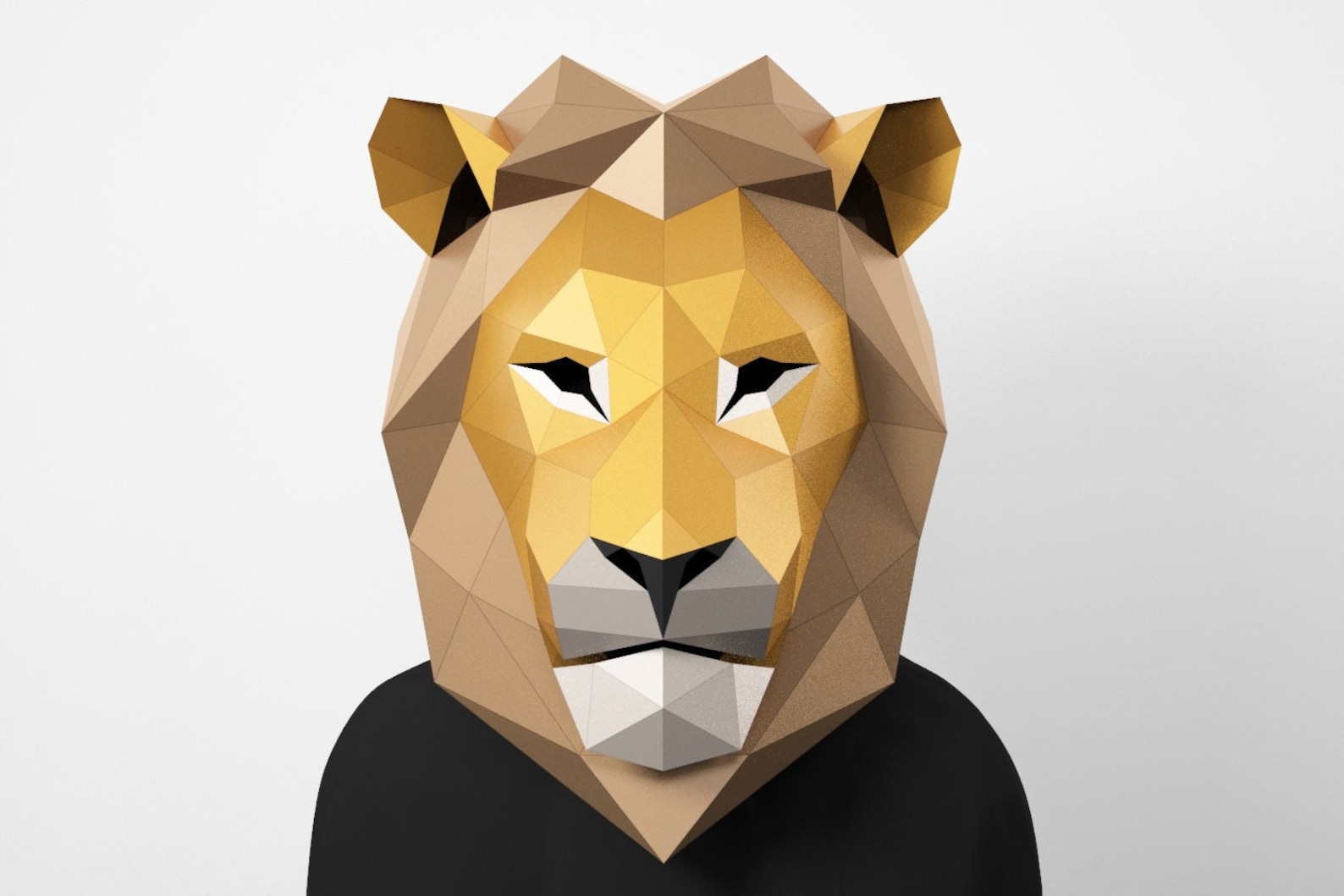 Lion Mask Papercraft: DIY Low Poly Costume (PDF Template) - Etsy