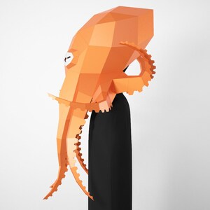 Octopus Mask DIY, Low Poly Mask Devilfish, Paper Craft Mask Poulpe, Pdf ...