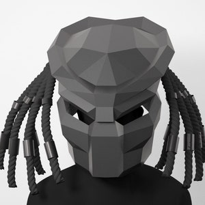Predator Mask, DIY Paper Mask, Papercraft, 3D Mask, Polygon, Low Poly ...