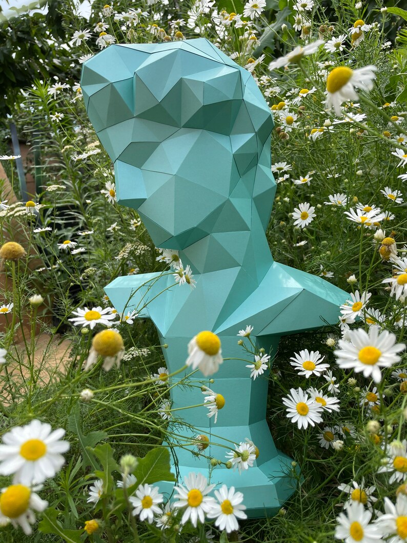Low Poly David Bust Sculpture: 3D Paper Craft PDF Template - Etsy
