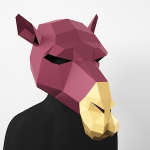 Camel Low Poly Mask, DIY Poligonal Mask Camel, PDF Template for 3D ...