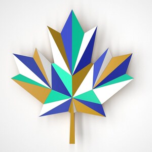 Maple Leaf Canadian Flag, Diy Papercraft , Wall Decor Polygonal , PDF ...