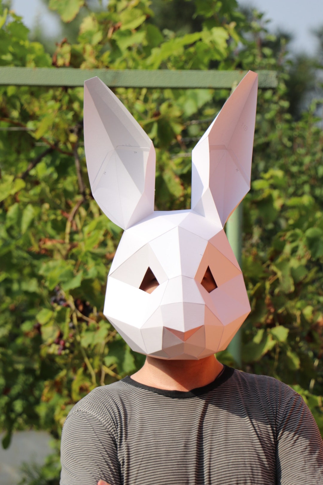 Rabbit Mask DIY, Low Poly Mask, Pdf Template 3D Mask, Paper Craft Pdf ...