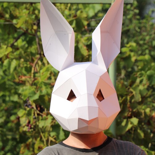 Rabbit Mask Papercraft DIY Low Poly Mask PDF Papercraft - Etsy