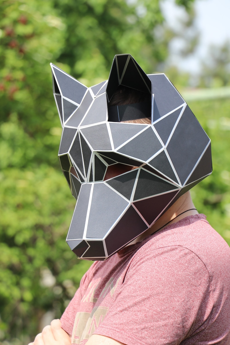 Low Poly Wolf Mask: DIY Papercraft Costume (PDF Template) - Etsy
