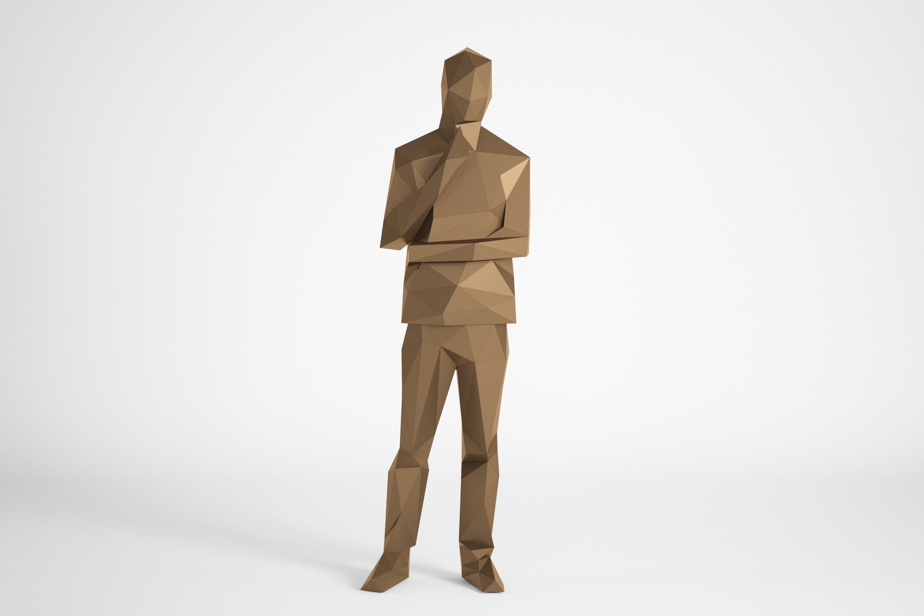 Geometric Man Sculpture Papercraft Template (PDF) - Etsy