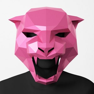 Panther Mask, Panther Costume, Polygonal, Origami, 3d Mask, Mask, Pdf ...