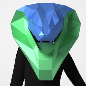 Female Snake Mask: Low Poly Papercraft Costume (PDF Template) - Etsy