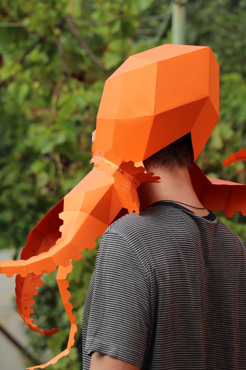 Octopus Mask DIY Low Poly Mask Devilfish Paper Craft Mask - Etsy