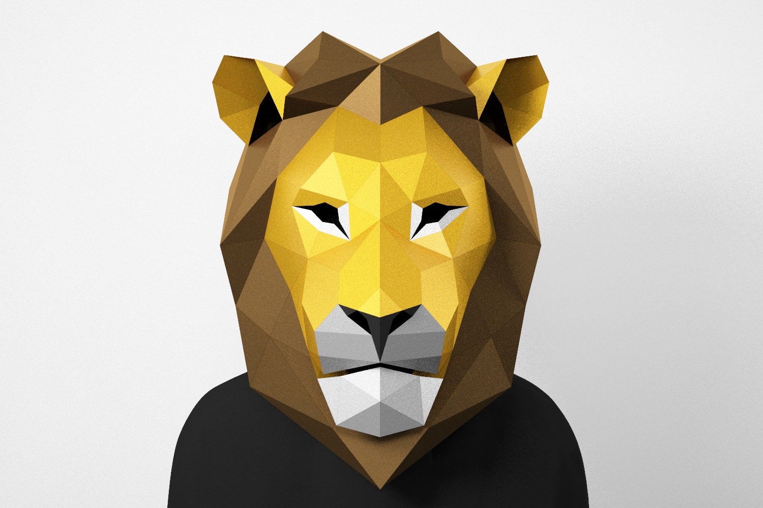 Lion Mask Papercraft PDF Template DIY Low Poly Mask Lion - Etsy Canada