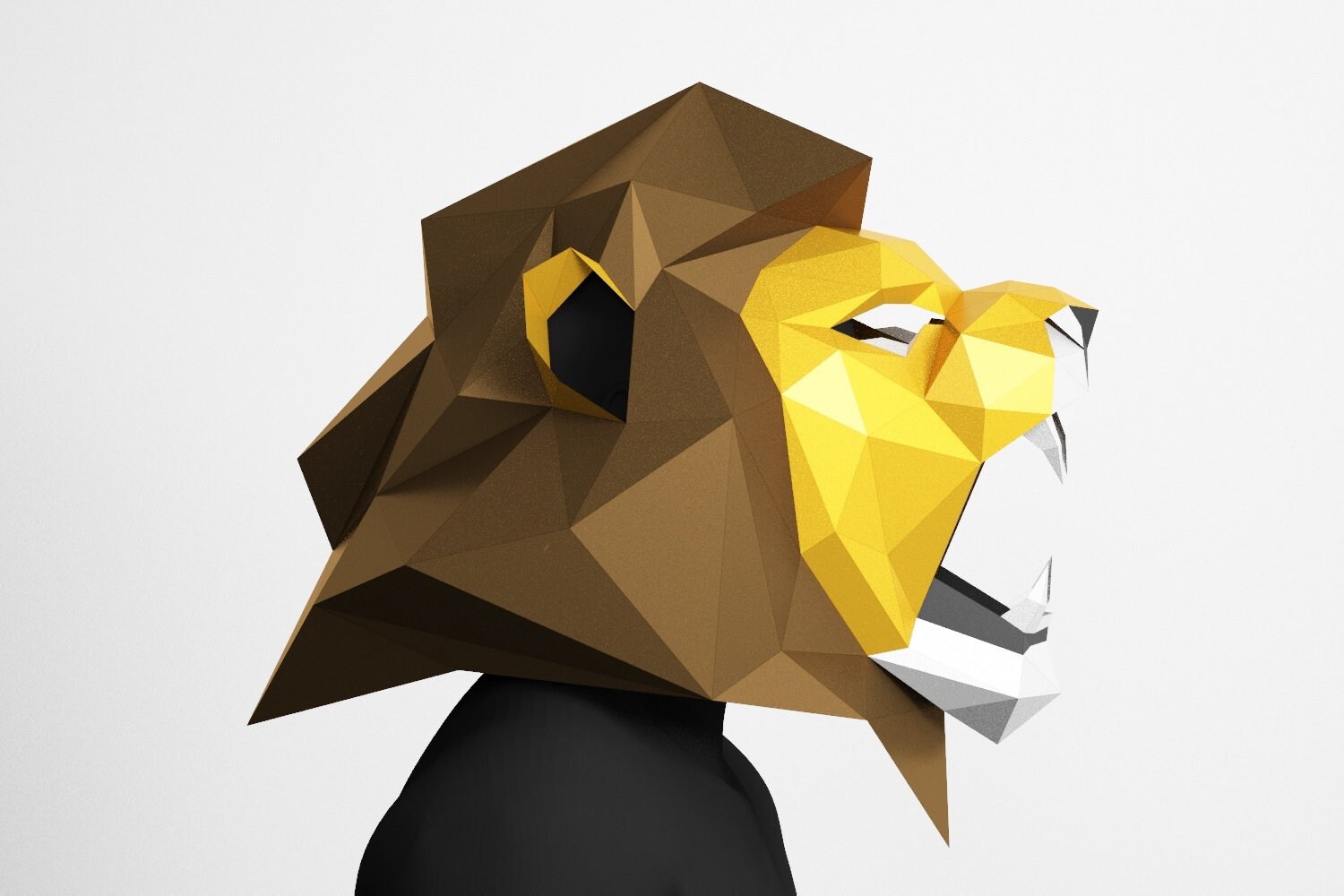 Roaring Lion Mask PDF Template DIY Papercraft Mask 3d Mask - Etsy