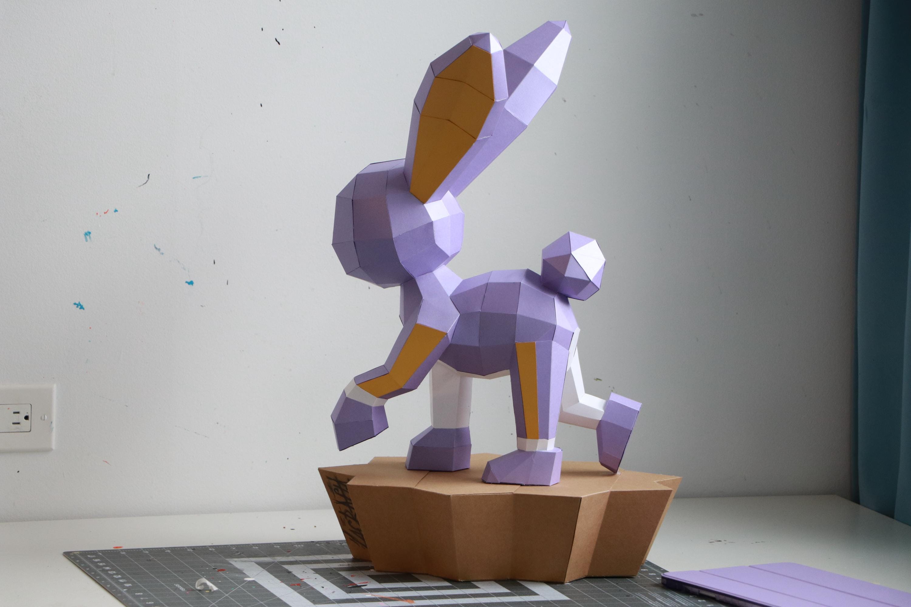 Walking Bunny Papercraft Sculpture – PDF Template DXF and SVG, Modern ...