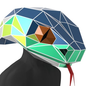 Forest Snake Mask, Template Diy, Kids Mask, PDF Template Low Poly ...