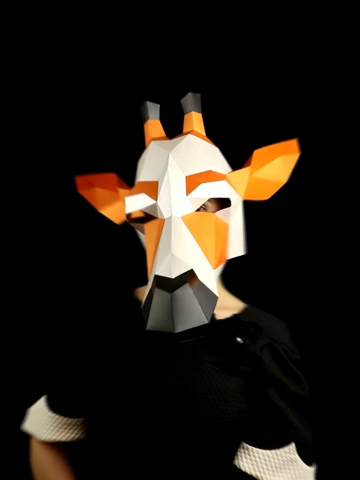 DIY Giraffe Mask: Low Poly Papercraft Costume (PDF Template) - Etsy