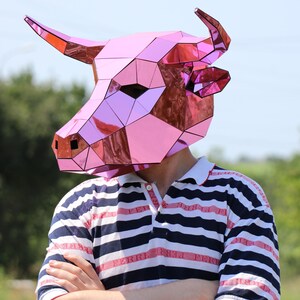Bull Low Poly Mask, DIY Paper Craft Mask, PDF Template for 3D Masks ...