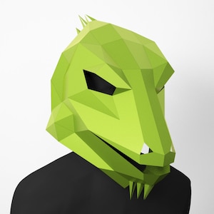 Iguana Mask Low Poly, Digital Template, Papercraft Reptile Masks - Etsy
