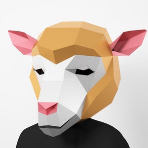 Sheep Mask DIY, Low Poly Mask, Paper Craft Mask, Pdf Template 3D Mask ...