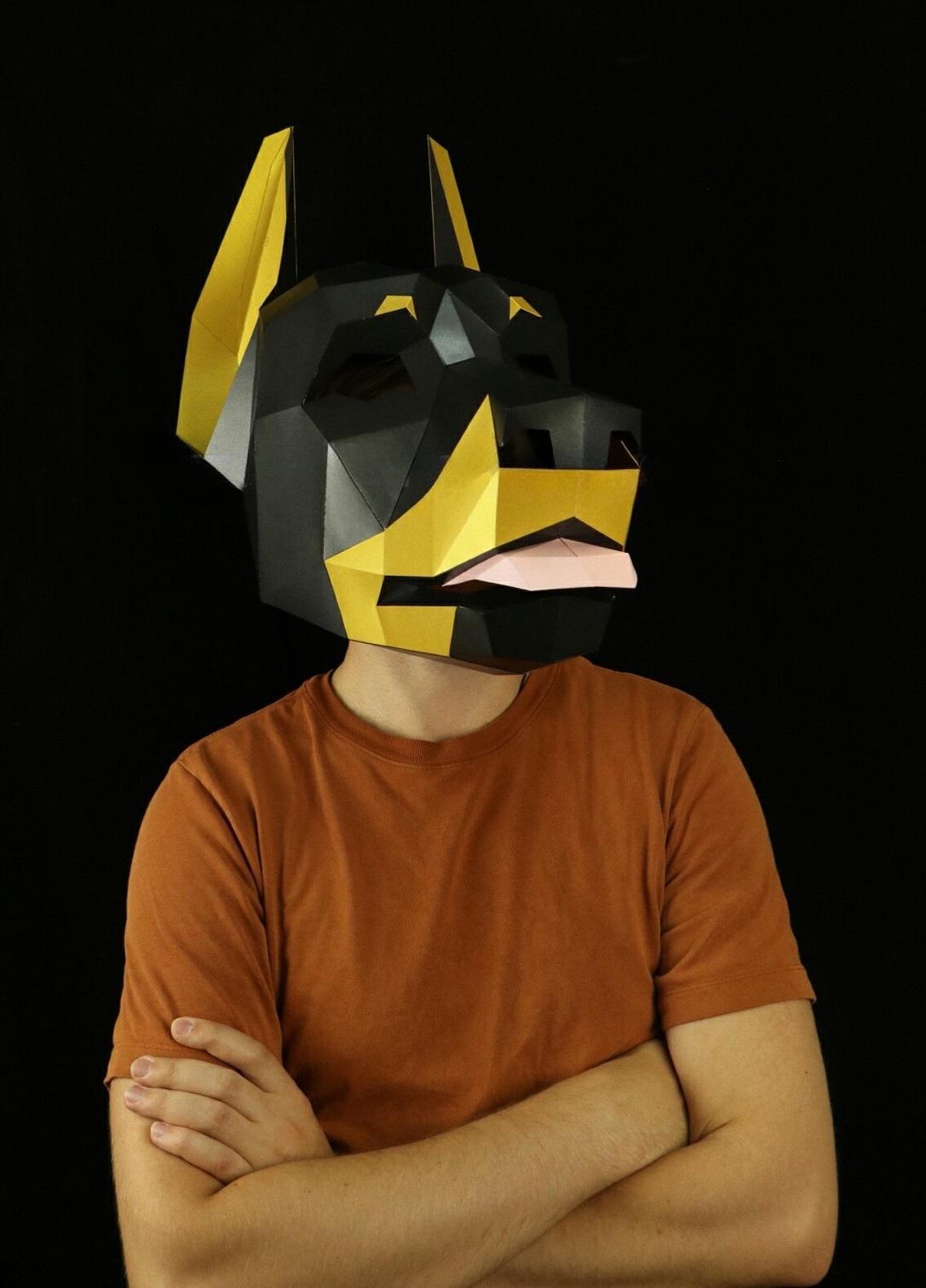 Low Poly Doberman Mask: DIY Paper Craft Template (PDF) - Etsy