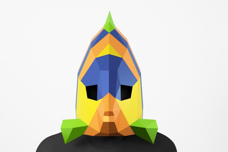 Tropical Fish Mask PDF Template Polygonal Paper Art Paper - Etsy