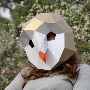 Owl Low Poly Mask, DIY Paper Craft Mask Owl, PDF Template for 3D Masks ...
