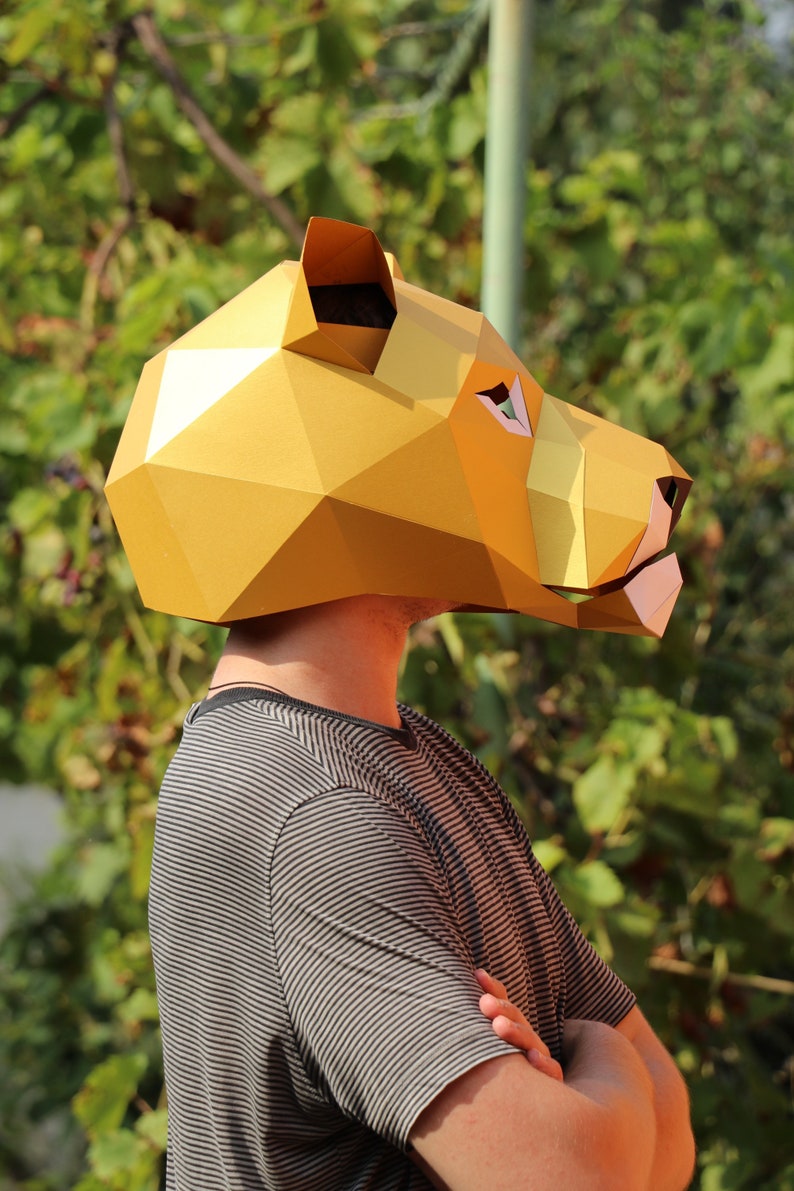 Lioness Mask Low Poly DIY Paper Craft Mask Lioness PDF - Etsy