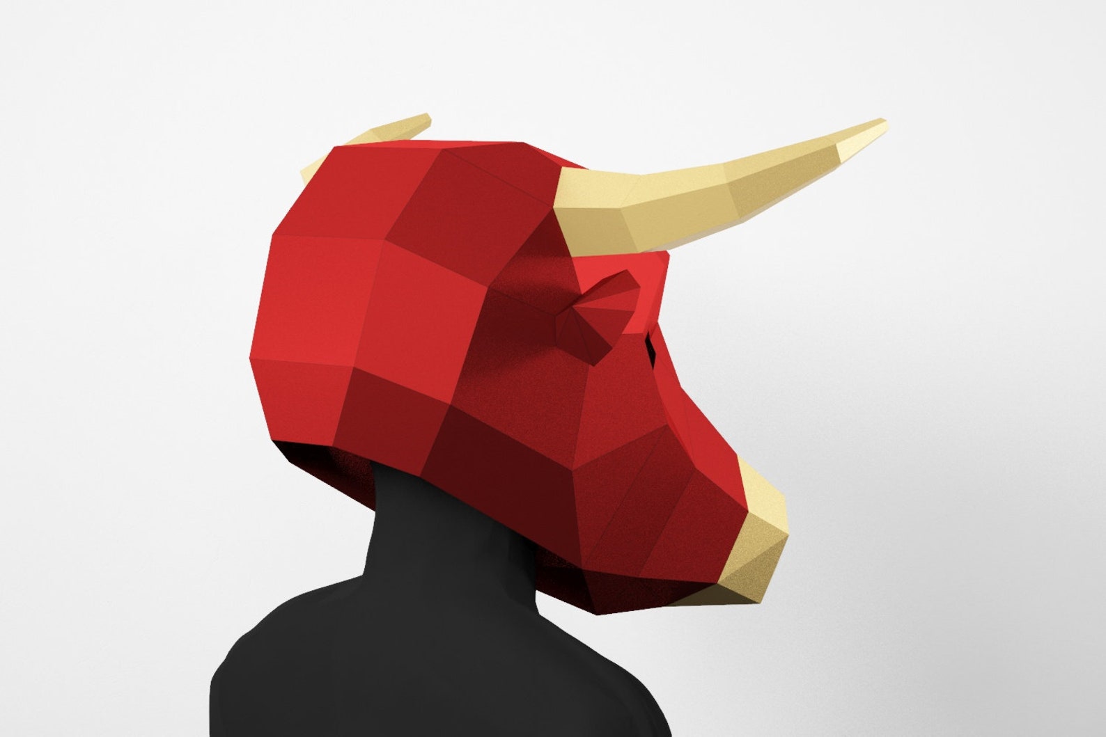 Bull Low Poly Mask DIY Paper Craft Mask PDF Template for 3D - Etsy Canada