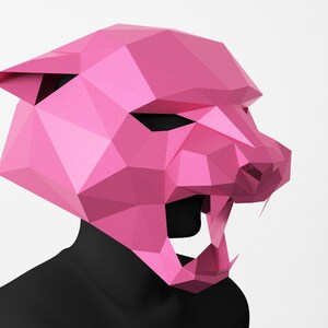 Panther Mask, Panther Costume, Polygonal, Origami, 3d Mask, Mask, Pdf ...
