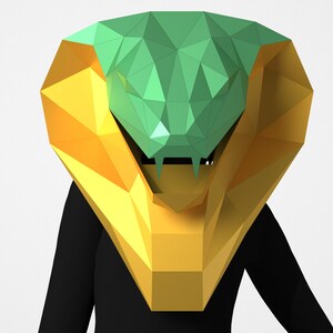 Female Snake Mask, Template Diy, Kids Mask, PDF Template Low Poly ...