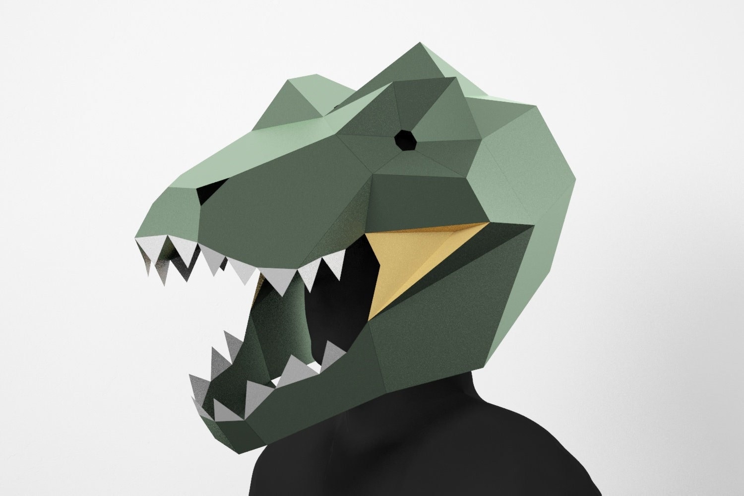 DIY T-rex Mask: Low Poly Papercraft Dinosaur Costume (PDF Template) - Etsy