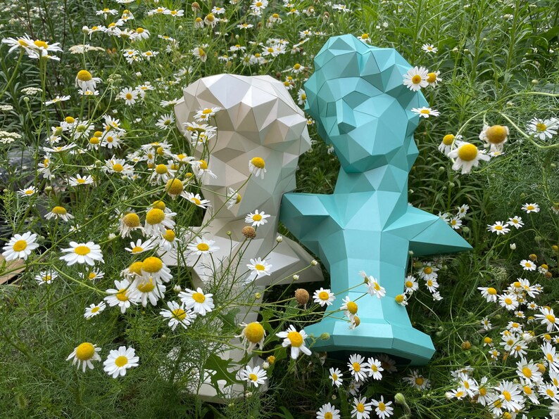 Low Poly David Bust Sculpture: 3D Paper Craft PDF Template - Etsy