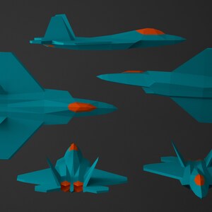 Fighter Model, DIY Decor, Airplane 3D, Fighter Aircraft Low Poly PDF ...