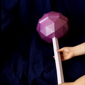 Lollipop Paper Low Poly, PDF Template, DXF and SVG Files - Etsy
