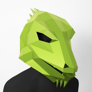 Iguana Mask Low Poly, Digital Template, Papercraft Reptile Masks - Etsy