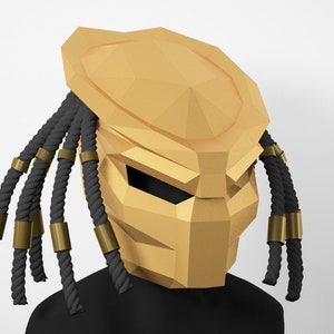 Predator Mask, DIY Paper Mask, Papercraft, 3D Mask, Polygon, Low Poly ...
