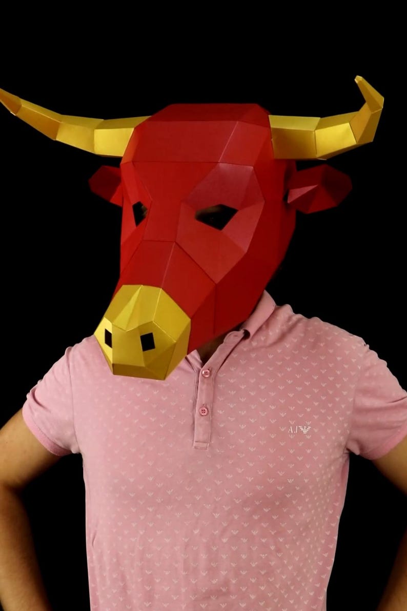 Bull Mask: Low Poly Papercraft Costume (PDF Template) - Etsy