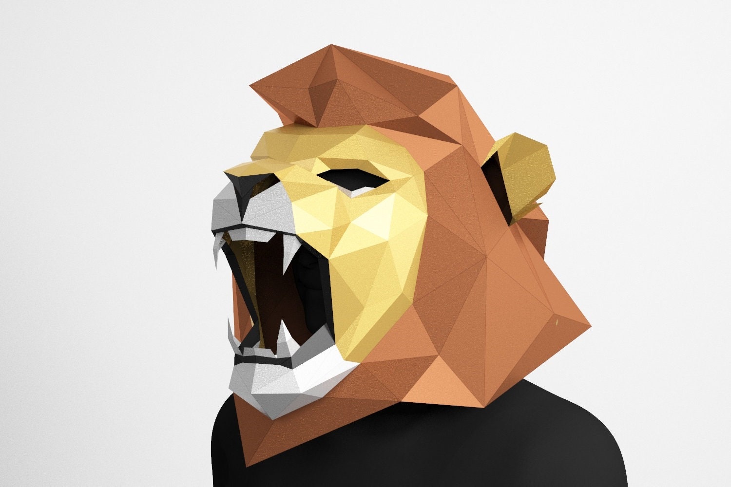 Roaring Lion Mask PDF Template DIY Papercraft Mask 3d Mask - Etsy