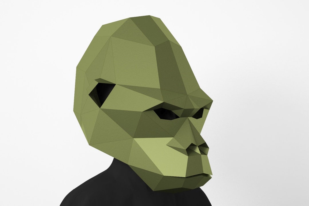 Gorilla Low Poly Mask, DIY Paper Craft Mask Gorillas, PDF Template for ...
